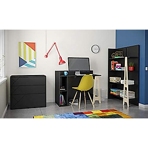 Nexera 608606 Atypik 3-Drawer Storage, Black Filing Cabinet