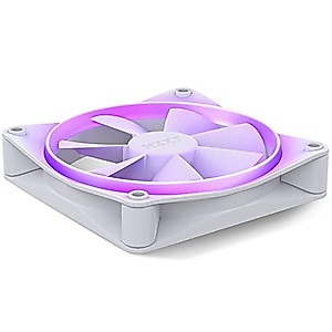 NZXT F120 RGB Fans - RF-R12SF-W1 - Advanced RGB Lighting Customization - Whisper Quiet Cooling - Single (RGB Fan & Controller Required & NOT Included) - 120mm Fan - White
