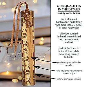 Aspen Tree Wooden Bookmark Engraved on Cherry Wood - Also Available Personalized - Made in USA