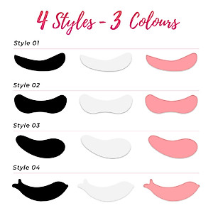 LLBA Reusable Eye Pads, Silicone Under Eye Patches Lash Lift Cover Eyelash Extension | Soft Pads for Sensitive Skin during Eyelash Perm Lamination & Lash Extensions Remover (Style 2, White)