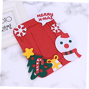 NOLITOY Christmas Photo Booth Prop Frame Christmas Picture Frame Craft Holiday Picture Frame Christmas Picture Frame Kids Christmas Photo Frame Red Photo Frame Child Kraft Paper Decorate