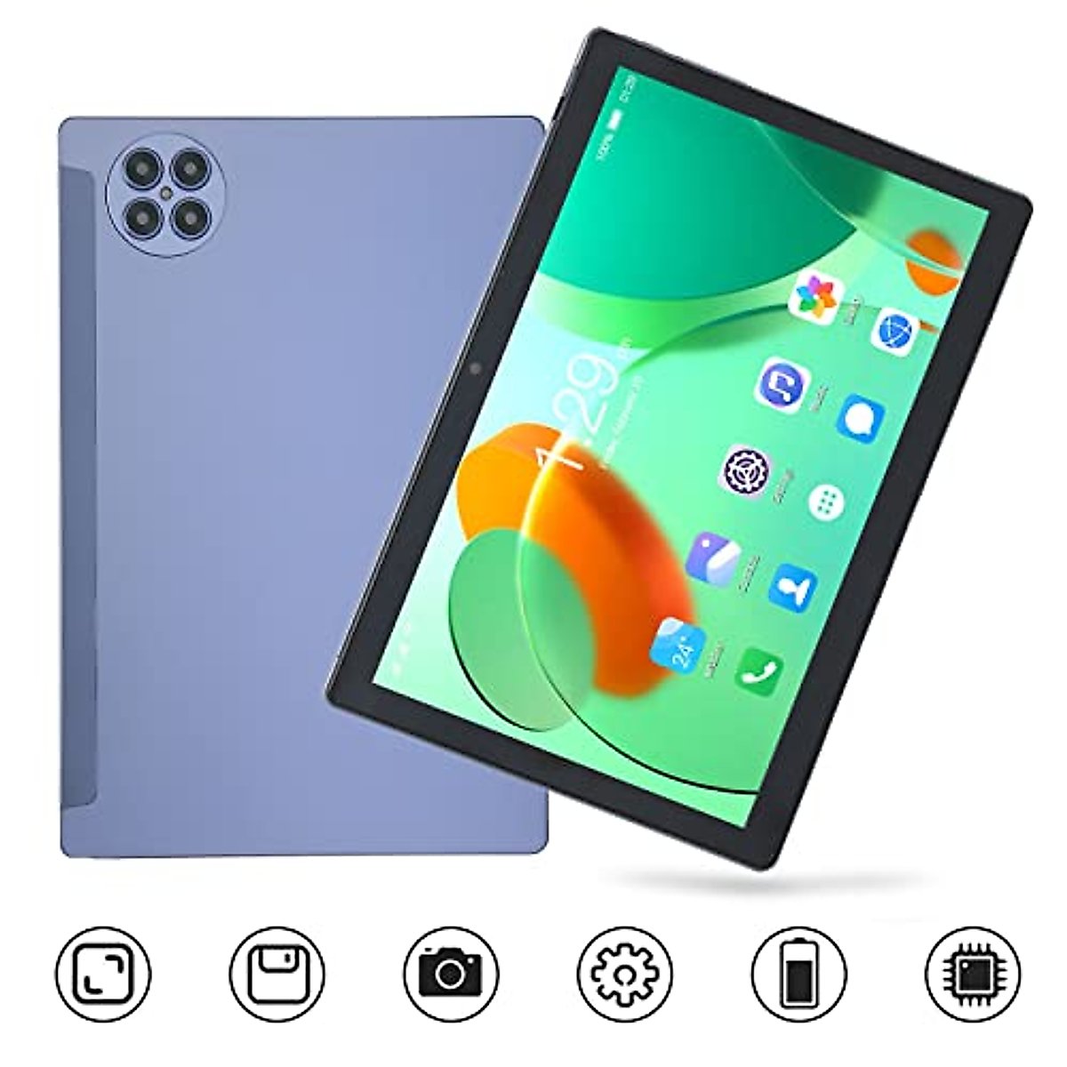 Tablet 10.1 inch Android 12 Tablet, 8GB RAM and 256GB ROM, Octa Core CPU, 5G WiFi, Support 4G Communication Network, Dual 16MP and 8MP Camera, Blue