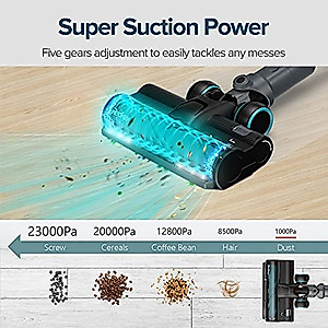 Redkey F10 Foldable Cordless Vacuum 3 in 1 Stick Vacuum Cleaner, Electric Stick Vacuum Cleaner 23Kpa 60 mins Runtime with 2200mAh Detachable Battery for Home Pet Hair Hard Floor Carpet