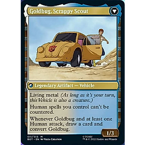 Magic: the Gathering - Goldbug, Humanity's Ally // Goldbug, Scrappy Scout (011) - Transformers