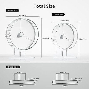 BUCATSTATE Hamster Exercise Wheel Super-Silent with Adjustable Base Cage Accessories Quiet Spinning Running Wheel for Dwarf Syrian Hamster Gerbils (6.7in, White)