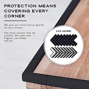 Bébé Earth - Baby Proofing Edge and Corner Guard Protector Set and 16 Pre-Taped Bumper Corners (20.4 ft, Black)