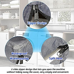 1 Pack Washing Machine Cover Washer and Dryer Cover Waterproof Dustproof with Smooth Zipper and Velcro for Front-Loading Machine Indoor Outdoor - W27*D33*H39in