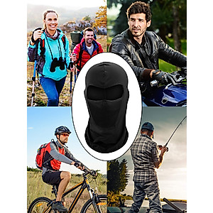 6 Pieces Balaclava Face Mask Motorcycle Mask Windproof Camouflage Fishing Cap Face Cover for Sun Dust Protection (Black Coffee Dark Grey Khaki Navy Blue Shiny Green)