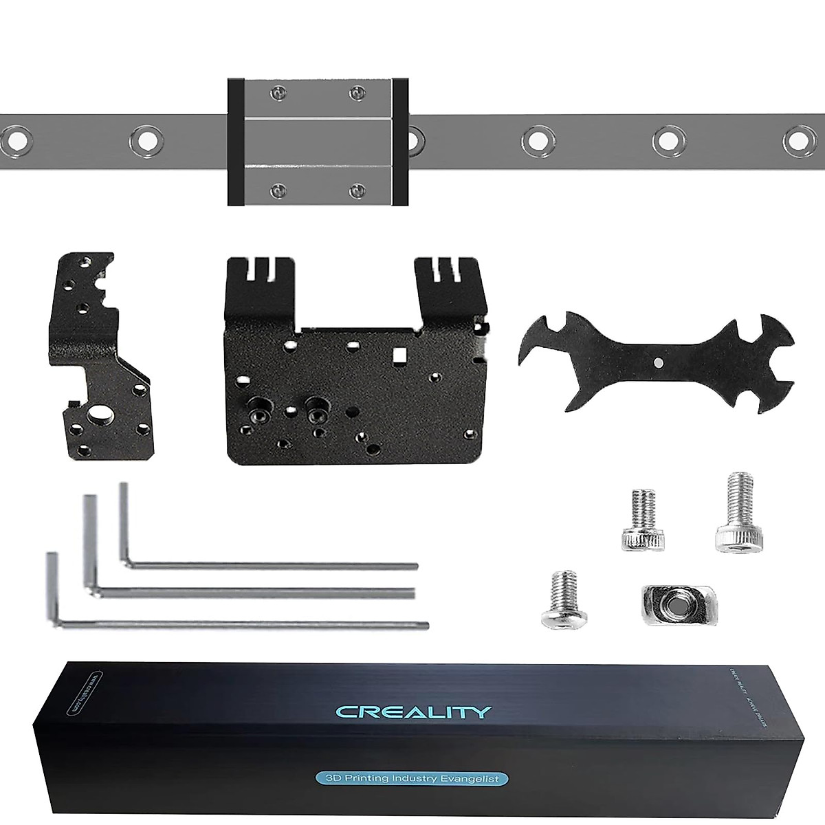 Official Creality Ender 3 X-axis MGN12C Linear Rail Guide Kit with Fix Plate Mount Bracket Support Sprite Pro kit for Creality Ender3 Ender 3 Pro Ender 3 V2 3D Printers