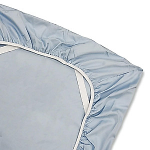 Soft Cotton Sateen Crib Fitted Sheet Only 28" W x 52" L (Blue) Made in USA