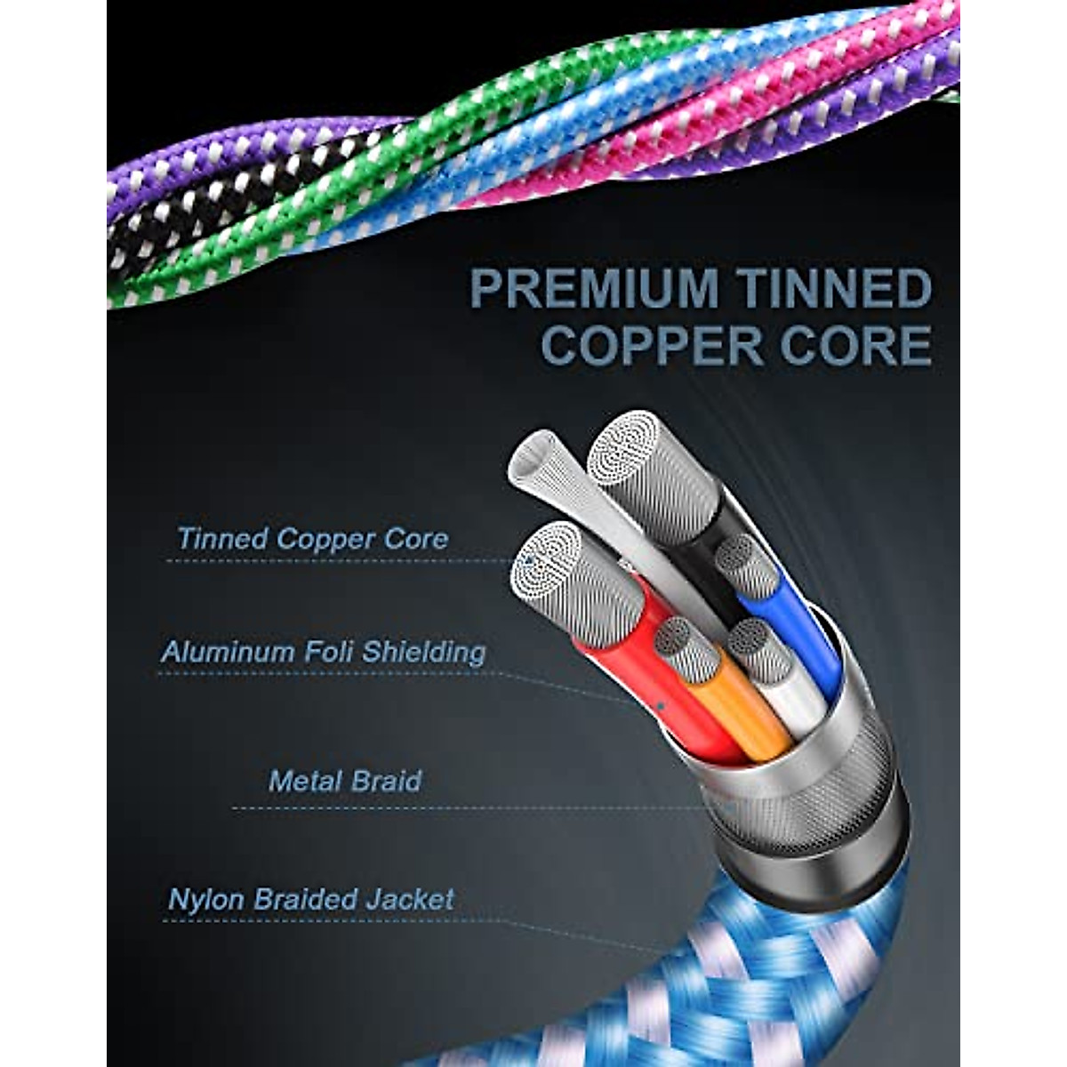 iPhone Charger Cord, [3FT-4Pack] Nylon Braided USB to Lightning Cable, [MFi Certified] Apple Fast Charging Syncing Cord Compatible with iPhone 14/13/13 Pro/13 Mini/12/12 Pro Max/11/11 Pro/8 Plus/8/XR