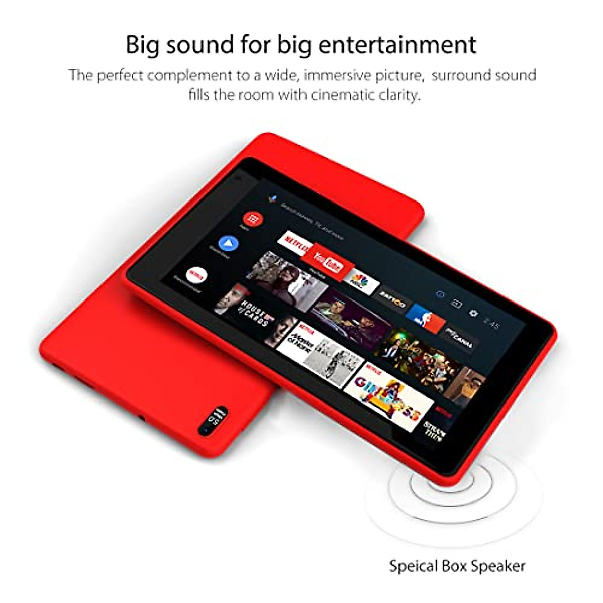 EGOTEK [Updated] 7 Inch WiFi Tablet, Android 10 GMS Certified OS, 2.5D Glass Touch Screen, Support WiFi 6 802.11 ax,1.5GHz Quad Core, 2GB+32GB, Fast Speed, Long Life Battery, Free Leather Case(Red)