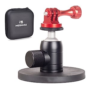 MOSHUSO 3.5"/88mm Wide Magnetic Camera Mount for Gopro, 360° Rotatable Tripod Ball Head Mount for Action Cameras, Rubber Coated Magnet Base Ideal for Mounting Action Cameras to Cars or Metal Surface