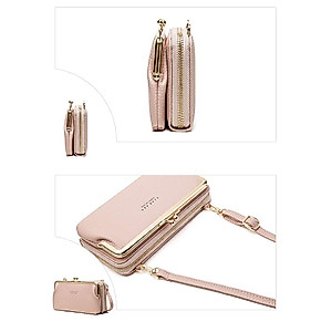Korean fashion one-shoulder diagonal mobile phone bag multifunctional horizontal wallet (Color : Purple)