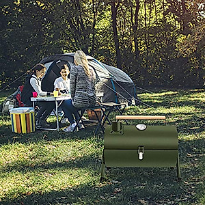 JJ JUJIN Portable Charcoal Grill Mini BBQ Grill for Outdoor Cooking, Camping and Picnic Black