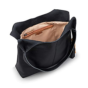 The Sak womens Women's Huntley Leather Hobo Handbag, Black, One Size US