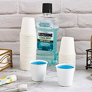TV TOPVALUE 200 Count - 3 oz Small Paper Cups, Disposable Mouthwash Cups, Mini Paper Cups for Parties and Events