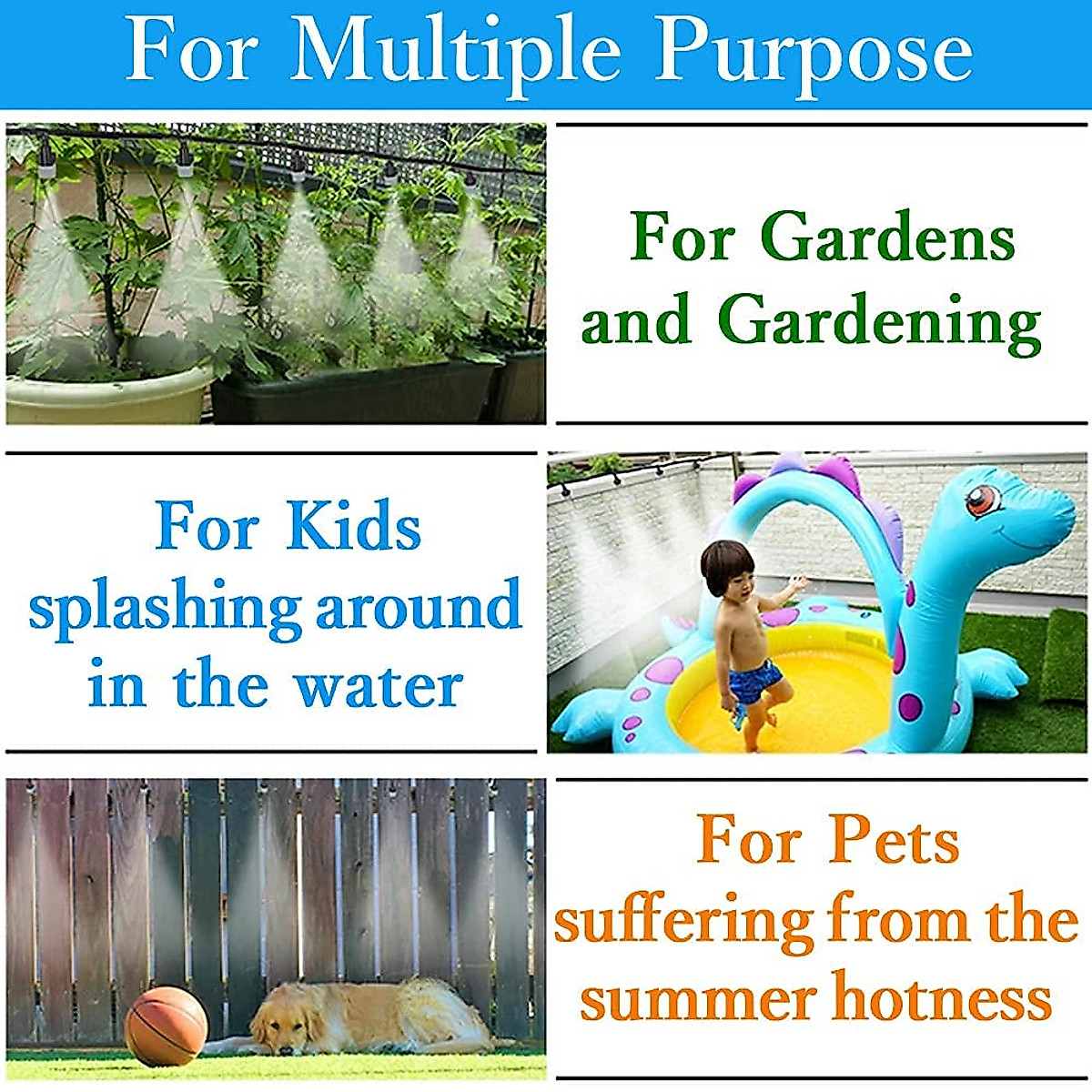 Drip Irrigation System Kit with 16ft Dripping Hose, 1/2, 3/4,1 inch Faucet Connections, 9 Sprinkler Heads, Japard Automatic Watering System for Small Garden, Plant