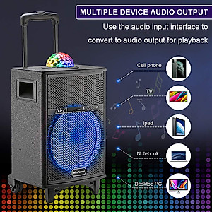 Bluetooth Karaoke Machine for Adults with 2 Wireless Microphones, Portable Karaoke Speaker with Disco Lights, Gifts for Kids, Boys & Girls