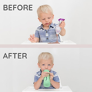 Subo Baby Food Bottle Starter Set | No Mess Baby Toddler Self Feeder | Squeeze Free Design for Purees, Smoothies, Yogurt, Oatmeal, or Thickened Liquids | Reusable Silicone Washable Cup (Musk)