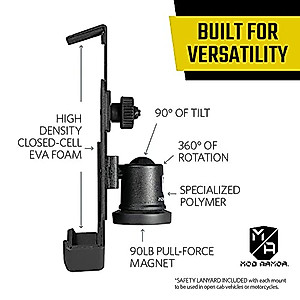 Mob Armor Mount Switch - Magnetic Phone Mount for Car - Universal Cell Phone Holder for Cars, Truck, Jeep, ATV, UTV, & Other Vehicle - Compatible with iPhone & Android Cellphone - Large, Black