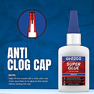Super Glue 85g (42.5g × 2) SuperGlue All Purpose with Anti Clog Cap, 100 Pcs Gloves and Microtips 3 Oz Pack of 2 (1.5 x 2)