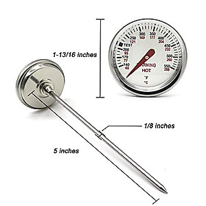 9815 & 62538 Accurate Grill Thermometer Replacement for Weber Genesis Silver B/C, Genesis Gold B/C, Genesis 1000-5500 Series, Temperature Gauge with a 5” Prong, Thermostat for Weber Gas Grill