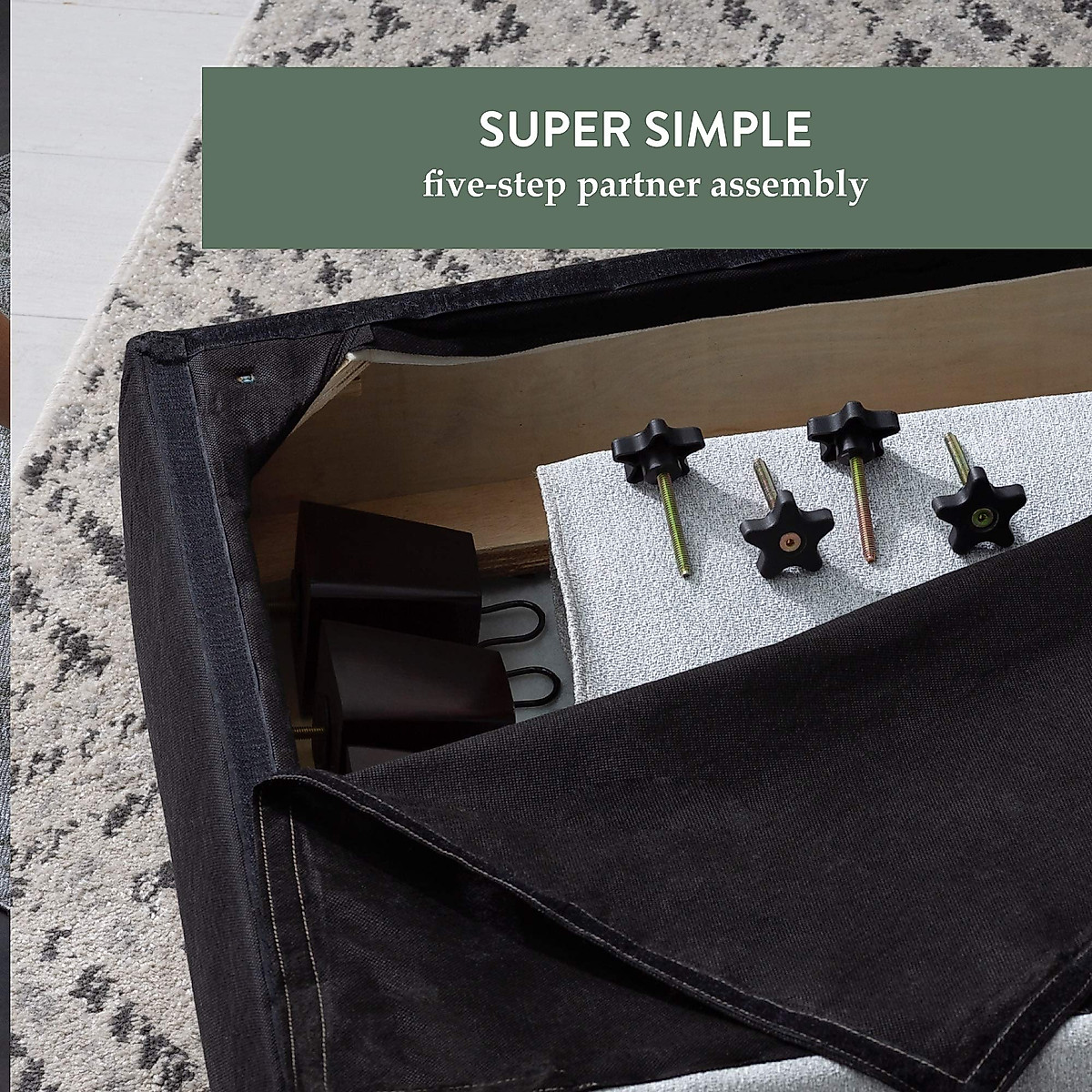 Edenbrook Wasatch Upholstered Loveseat with Track Arms – Mid Century Modern Couch, Loveseat, Dove Gray