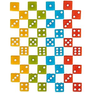 Tossing Tens - 50+ Fast, Frenzied Dice Games and 40 Colorful Dice - Included Deck of Unique Dice-chucking Activities for Game Night, 1-4 Players, Quick Play Time, Math Games (Deluxe w/Dice Cups)
