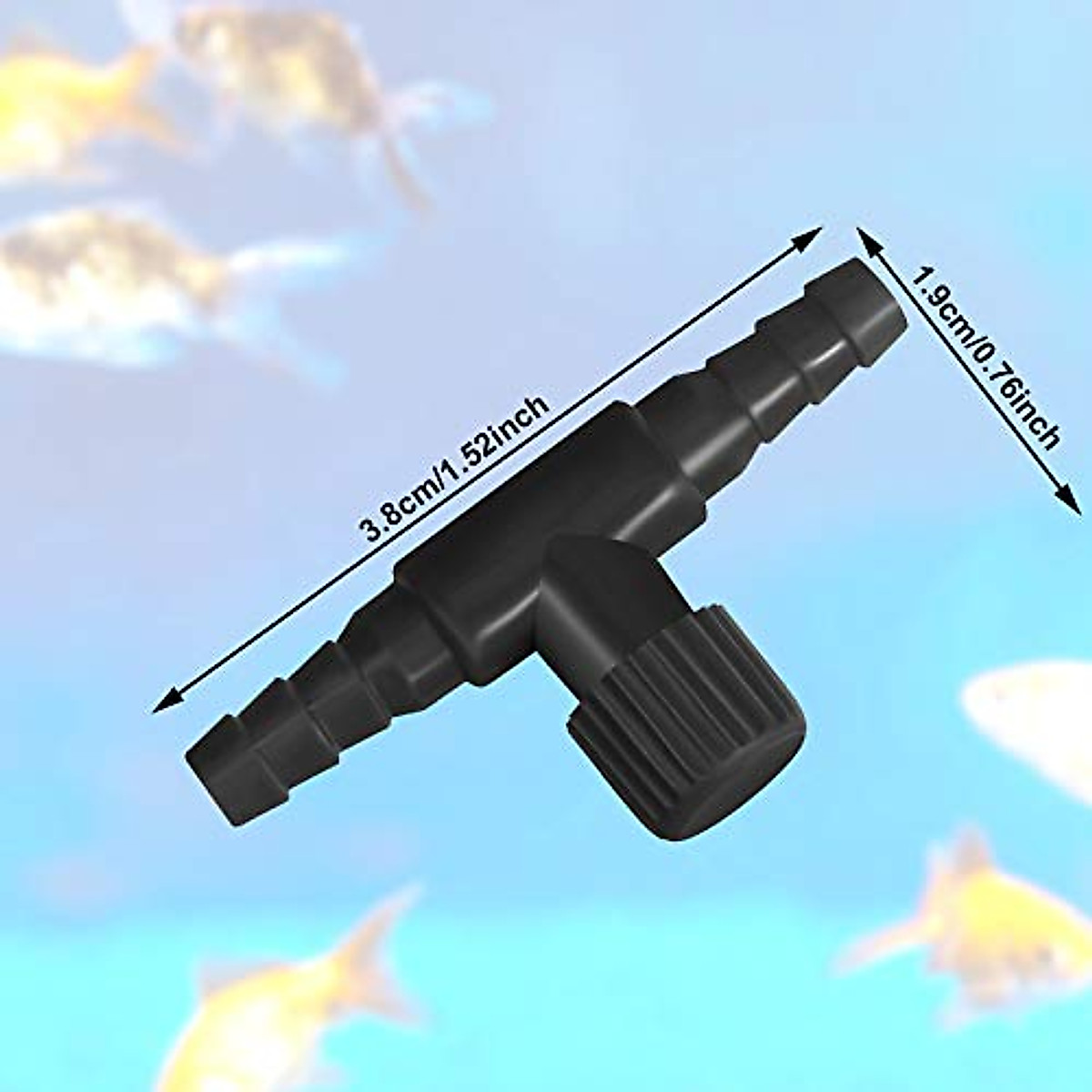 30 Pieces 2 Way Fish Tank Air Pump Aquaculture T Shape Control Valve Plastic Aquarium Hose Connector for 4 mm Air Tube (Black)