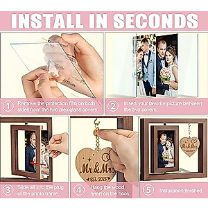 Tiblue Wedding Gifts For Couples 2023 - Mr and Mrs Picture Frame for 4x6 Pictures, Bridal Shower Gifts for Bride To Be, Wedding Picture Frame Bachelorette Gifts For Bride Engagement Gifts