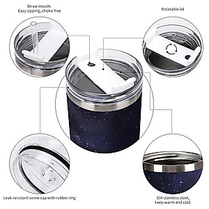 Night Galaxy Outer-Space Tumbler with Handle Travel Mug Water Bottle Tea Coffee Cup White-style
