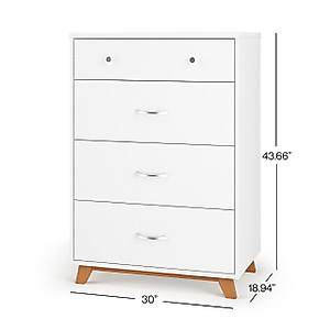 Child Craft SOHO Crib, 3-Drawer Dresser with Changing Table Topper Nursery Set, Chest, 3-Piece, Includes 4-in-1 Convertible Crib, Dresser with Topper, Chest (White/Natural)