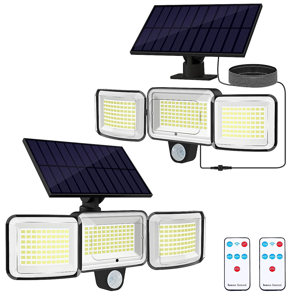 Adiding Solar Lights for Outside, 3500Lm 6500k Solar Flood Lights Outdoor, 224 LED*3 Security Motion Sensor Outdoor Lights for Dusk to Dawn Led Outdoor Lighting
