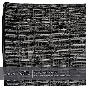 Grand patio Outdoor Patio Swivel Dining Chair Set, 2-Piece Mesh Sling 360 Degree Swivel Rocking Set for Lawn Garden Backyard Deck, Black & Grey Plaid