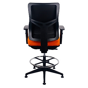 TEMPUR-PEDIC Cooling Technology Drafting Stool, Adjustable Height, Orange