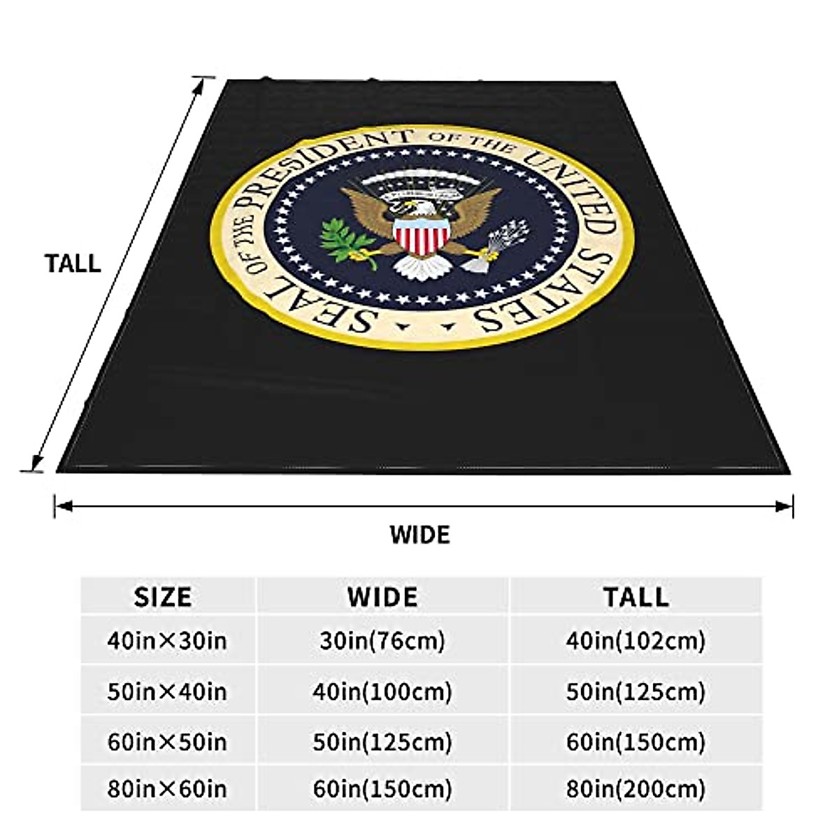 Seal of The President of The United States Blanket Throw Bedding Room Decor Flannel Blankets for Bed Sofa 50"x40"