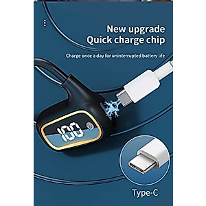 Open-Ear Air Conduction Headphones Bluetooth Wireless Earbuds with Mic, Sport Headset Bluetooth 5.3 Wireless Earphones for Workouts, Foldable/Lightweight/15Hr Playtime (90 days free replacement)