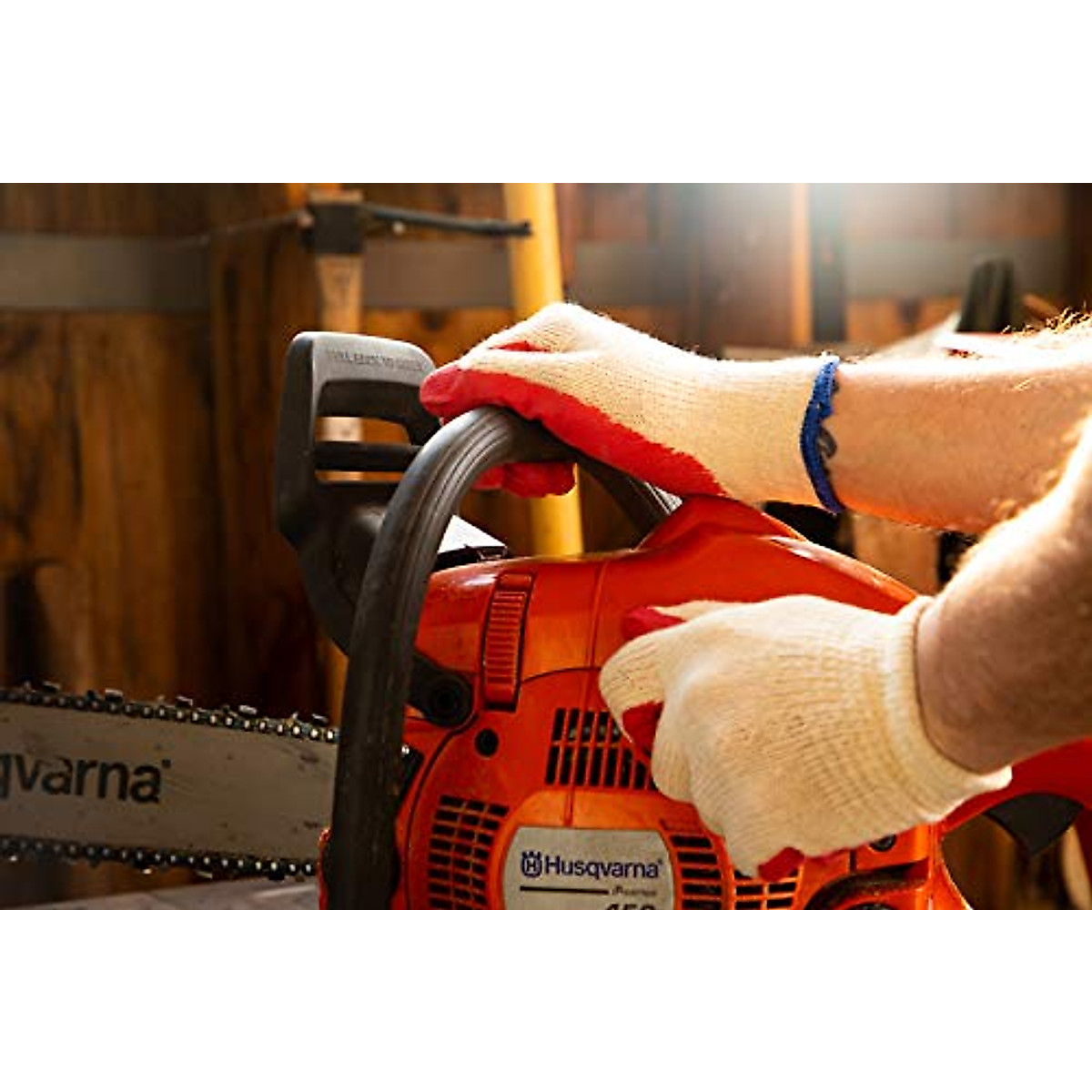 G & F Products 3106-10 String Knit Palm, Latex Dipped Nitrile Coated Work Gloves For General Purpose, 10-Pairsper Pack, Red, Large