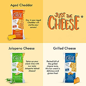Just the Cheese Bars, Low Carb Snack - Baked Keto Snack, High Protein, Gluten Free, Low Carb Cheese Crisps - 0.8 Ounces (Pack of 10) (Aged Cheddar)
