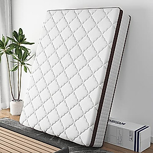 Kescas 10 Inch Memory Foam Hybrid Twin Mattress - Heavier Coils for Durable Support - Pocket Innersprings for Motion Isolation - Pressure Relieving - Medium Firm - Made in North America