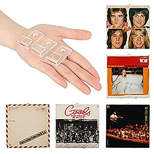 Clear Vinyl Record Shelf Wall Mount 18 Pack - Stylish Acrylic Album Holder for Home and Office - Display Your Daily LP Listening with Small Art Hooks - Includes Easy Installation Hardware (18)