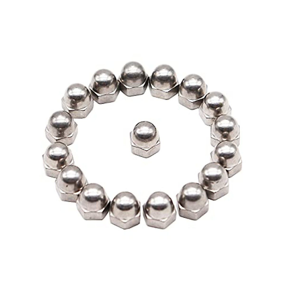 binifiMux 100pcs M4-0.7mm Acorn Cap Nuts, 304 Stainless Steel / A2-70/18-8, Plain Finish, DIN1587