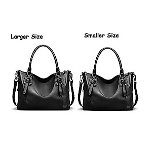 HESHE Women’s Genuine Leather Purse and Handbags Tote Top Handle Bags Crossbody Bag Hobo Purses Designer Satchel for Ladies