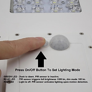 Alpha 1080X Solar Street Light Motion Sensor 3-Mode Street Lamp Dusk to Dawn Dimmable Waterproof Max Pole Diameter 3", Cool White LED