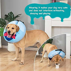 Inflatable Dog Cone Collar,Waterproof Soft Dog Donut Cone for Large Medium Small Dogs Cats, Recovery Dog E-Collar Alternatives After Surgery (Tie Red, X-Large)