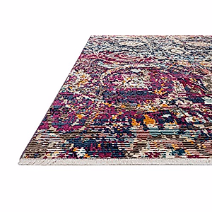 Justina Blakeney x Loloi Silvia Collection SIL-05 Midnight / Fuchsia 9'-3" x 13'-3" Area Rug