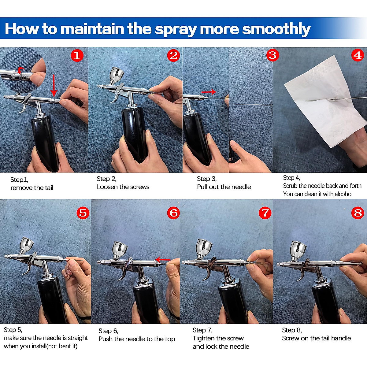 I-BEAUTEE High air Flow Airbrush Kit, Wireless Portable Airbrush Compressor, Rechargeable Cordless Airbrush, Mini Air Brush, Handheld Airbrush Gun for Barber, Model Painting, Nail Art, Makeup, Tattoo