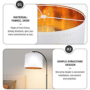 Didiseaon Drum Lampshades, Medium Lampshades 12.97 Top X12.97 Bottom X9.43 High, Fabric Lampshades Star Pattern Lampshade for Table Lamps Floor Lamps, Spider Fitter Type