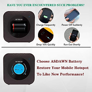 ASDAWN 5040mAh W-10a Battery Replacement for Netgear MR1100 AT&T Nighthawk M1 LTE Mobile Hotspot Router, (W-10 = W-10a) Model No: W-10a W-10